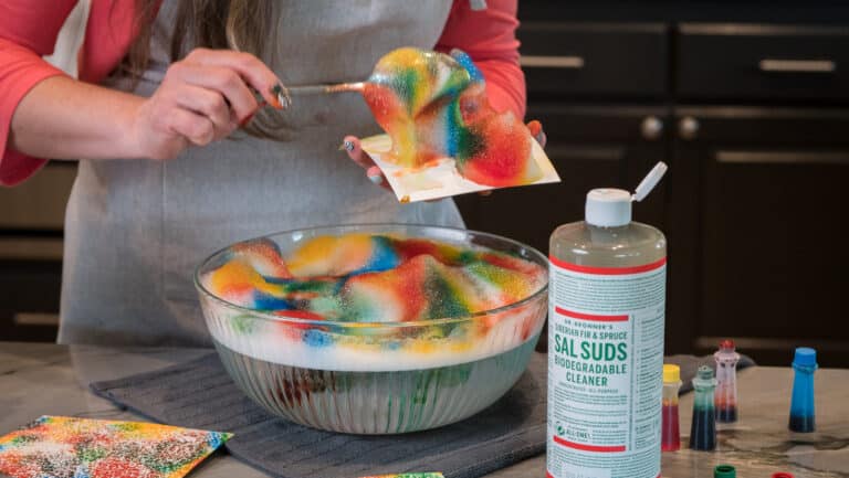 Bubble-Dyed Paper with Dr. Bronner’s Sal Suds - Going Green with Lisa ...